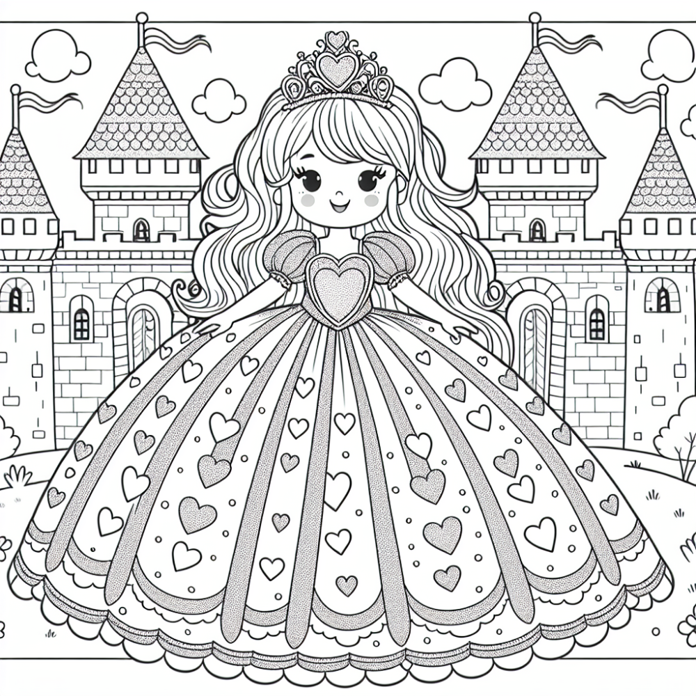 Coloring Page: Magical Princess Color Page for Kids