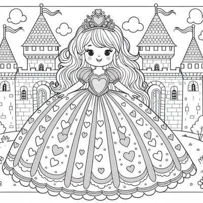 Coloring Page: Magical Princess Color Page for Kids
