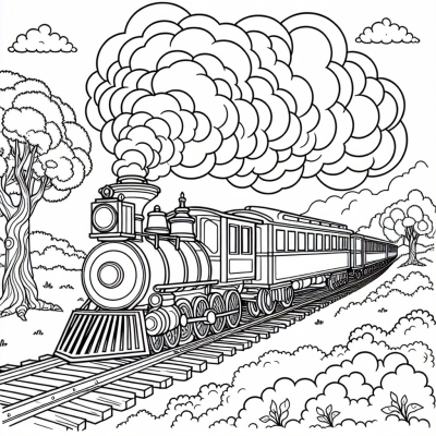 Free railroad coloring page Color Book - 15 Coloring Pages - Railroad ...