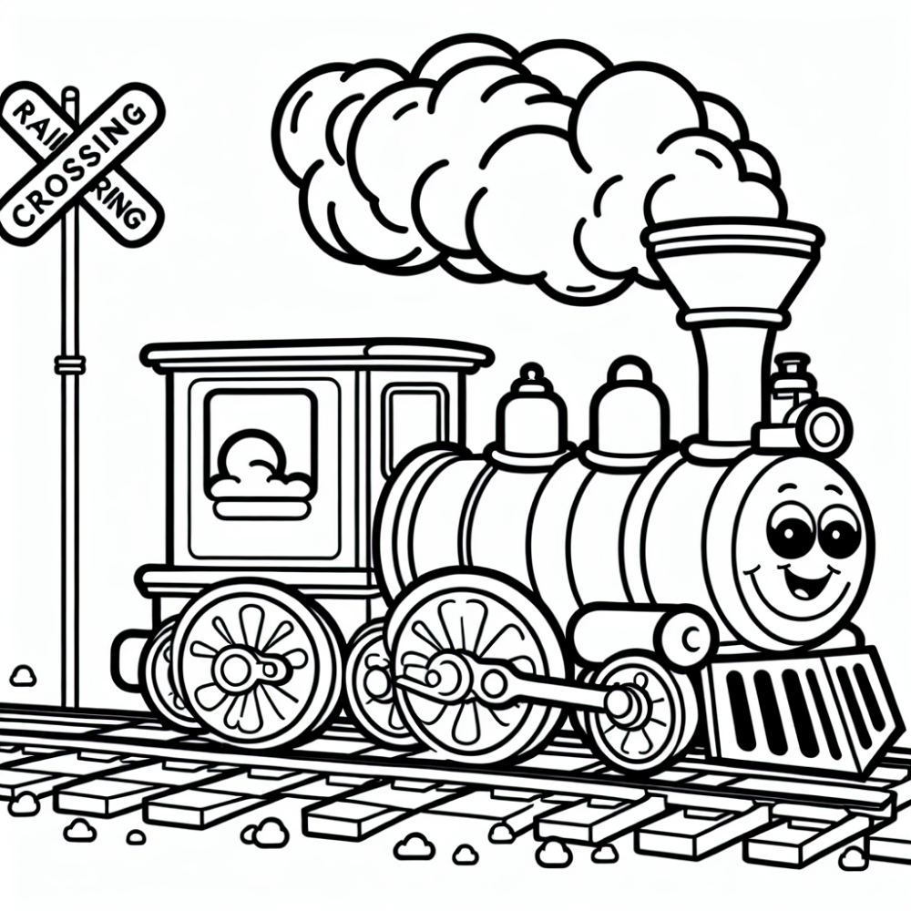 Coloring Page: Steam Train Color Page for Kids