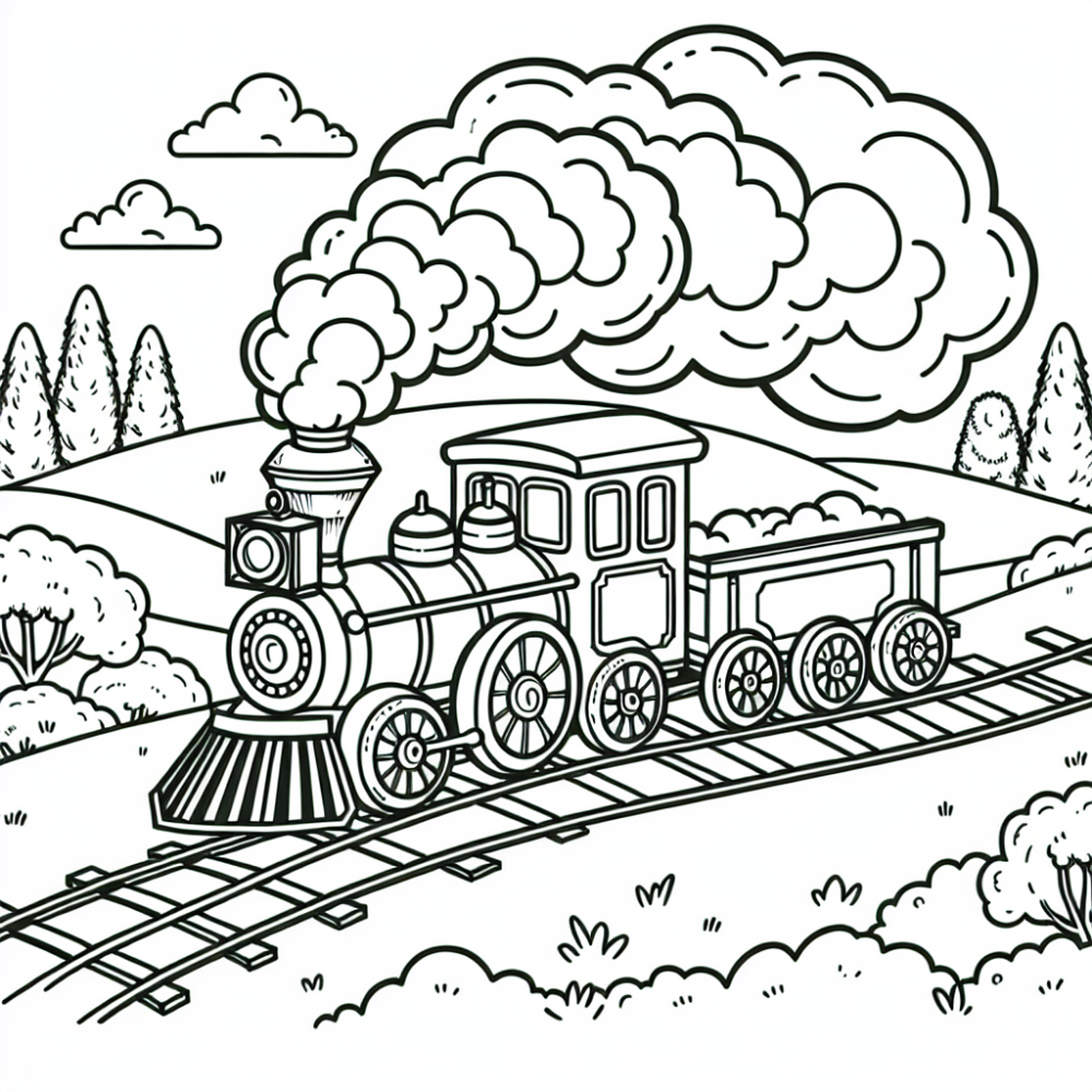 Free railroad coloring page Color Book - 15 Coloring Pages - Railroad ...