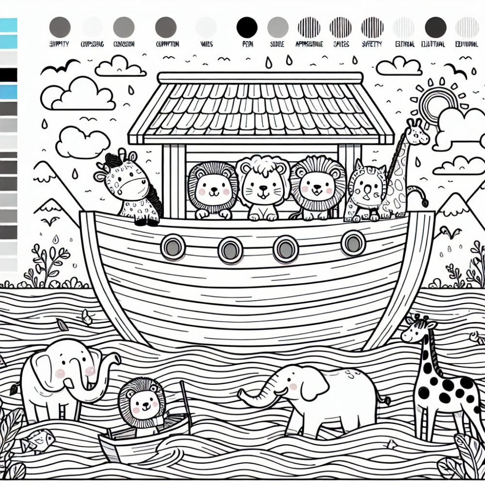 Coloring Page: Fun Animal Ark Color Page for Kids