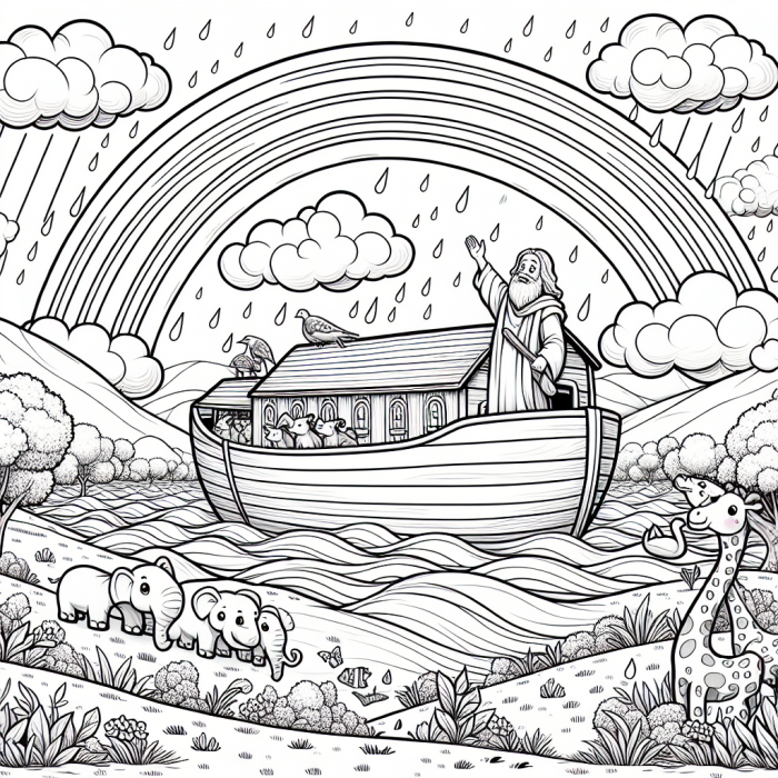 Coloring Page: Noah's Ark Color Page for Kids - Fun and Educational ...