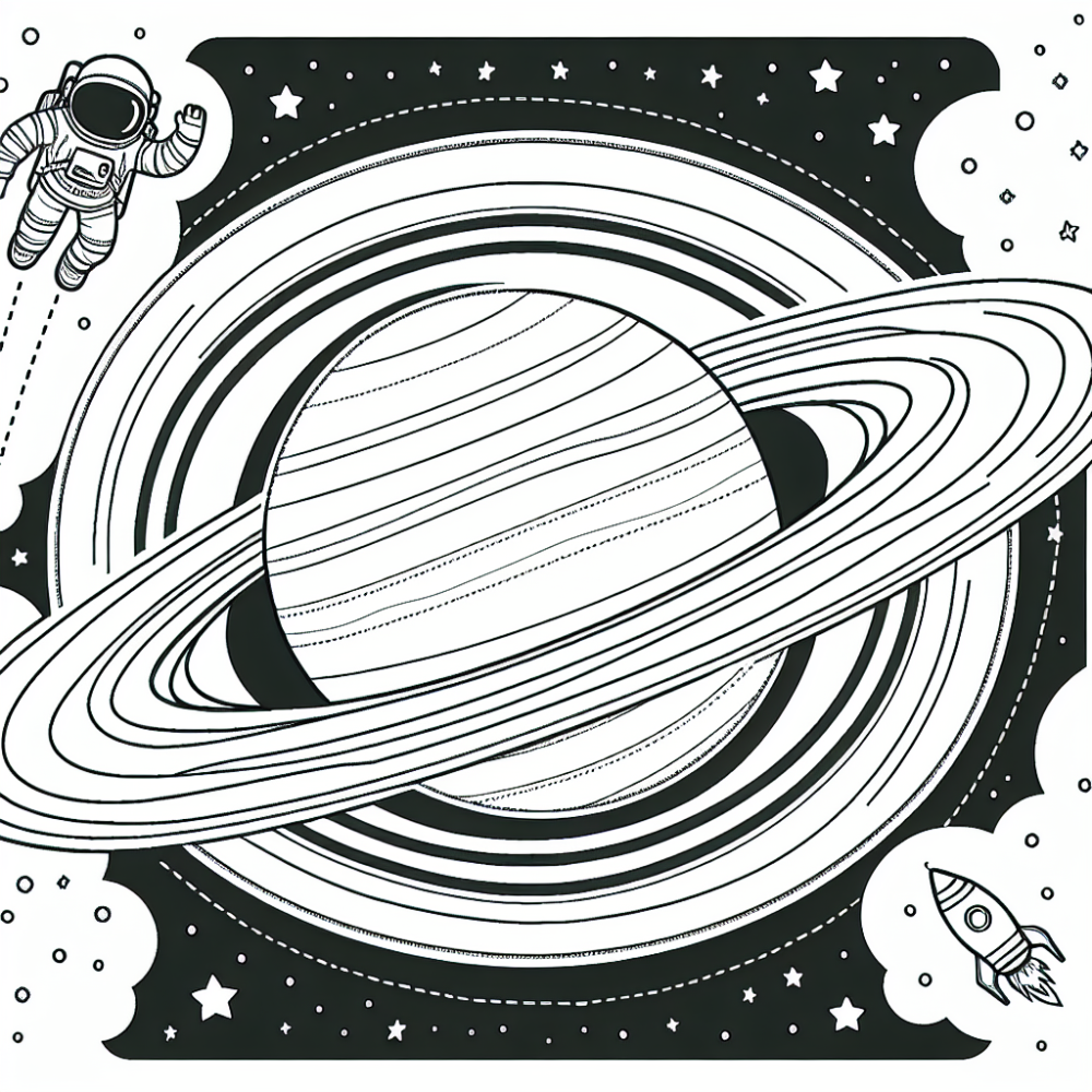 Coloring Page: Space-Themed Color Page for Kids