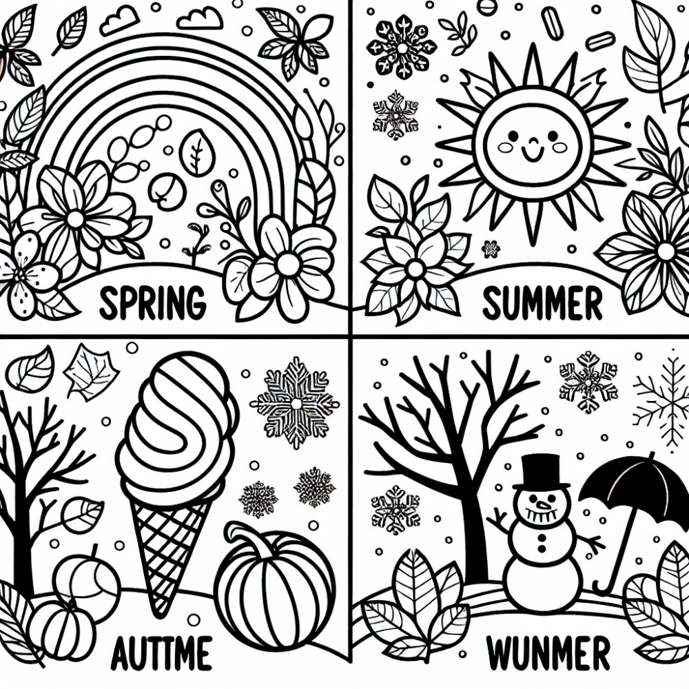 Coloring Page: Seasonal Fun: Color Page for Kids