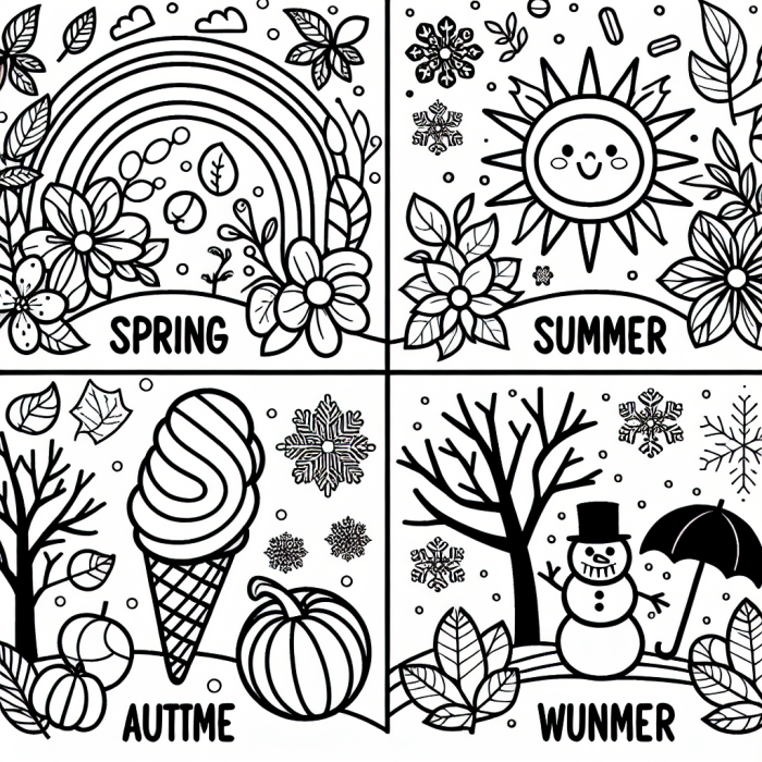 Coloring Page: Seasonal Fun: Color Page for Kids