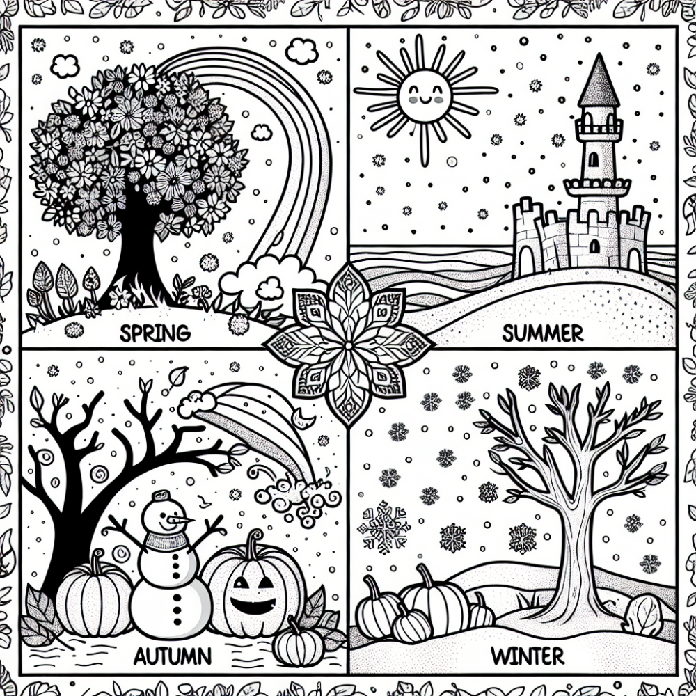 Coloring Page: Seasonal Color Page for Kids