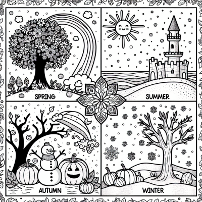 Coloring Page: Seasonal Color Page for Kids