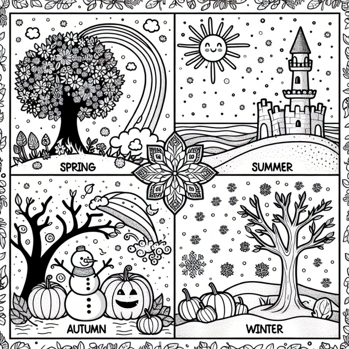 Coloring Page: Seasonal Color Page for Kids