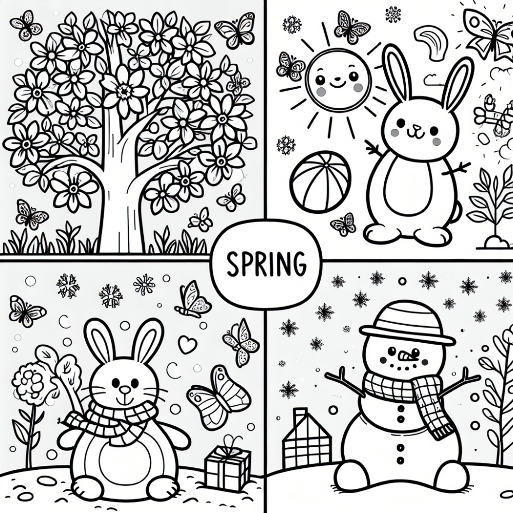 Coloring Page: Springtime Adventures Color Page for Kids