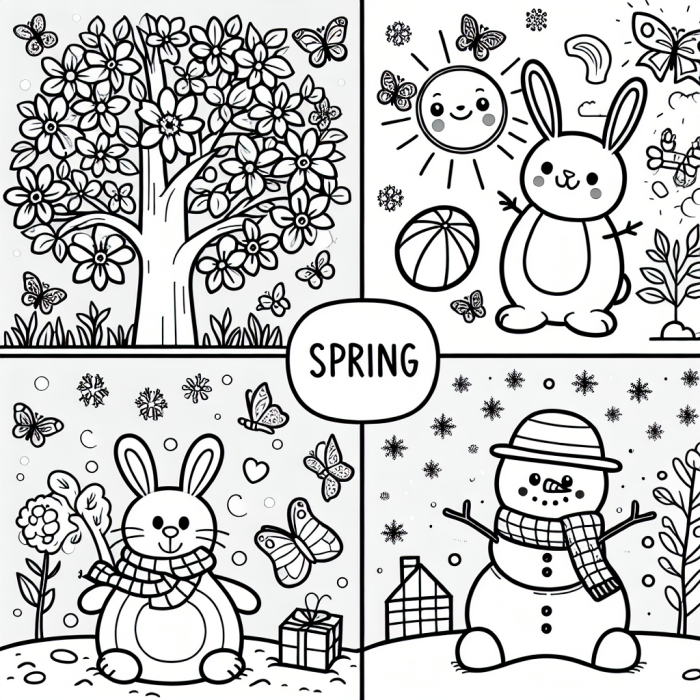 Coloring Page: Springtime Adventures Color Page for Kids