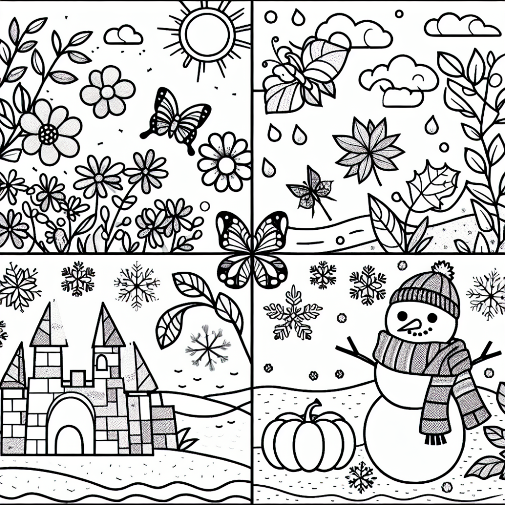 Coloring Page: Seasonal Color Page for Kids