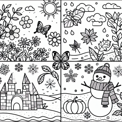 Coloring Page: Seasonal Color Page for Kids