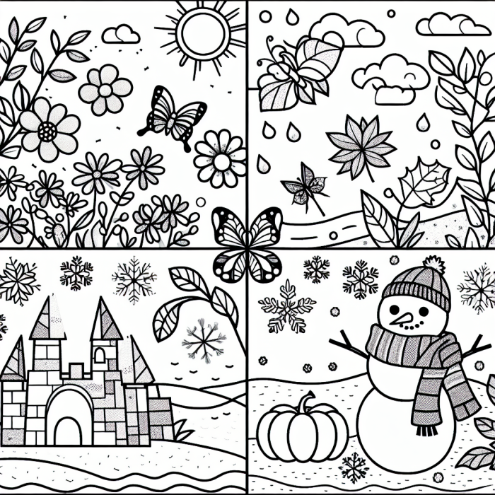 Coloring Page: Seasonal Color Page for Kids