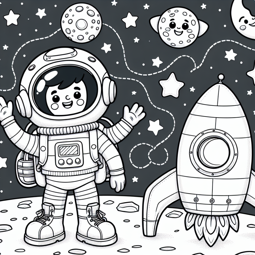 Coloring Page: Astronaut Color Page for Kids