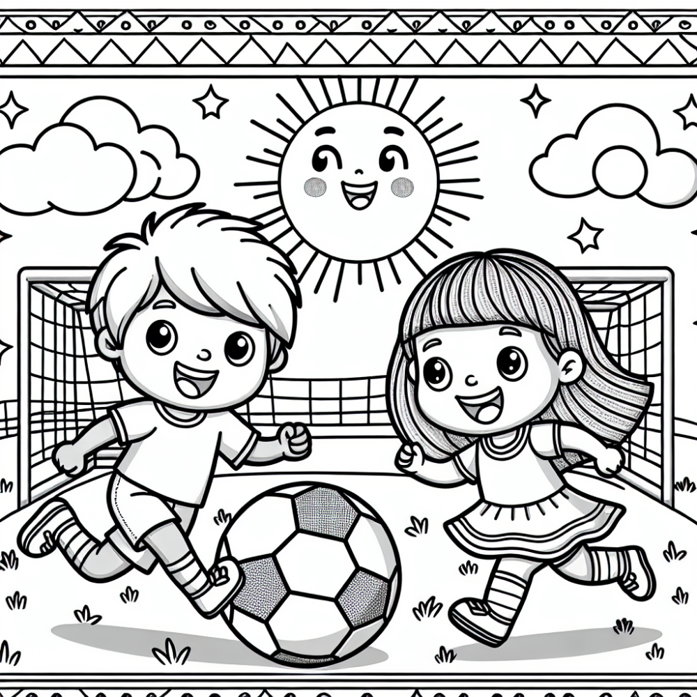 Coloring Page: Fun Soccer Color Page for Kids