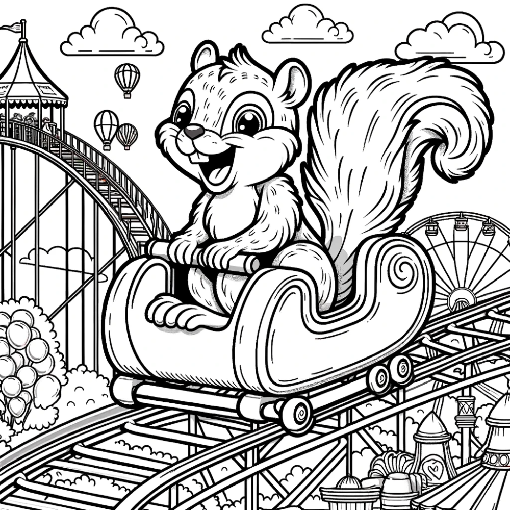 Coloring Page: Exciting Roller Coaster Adventure - Color Page for Kids