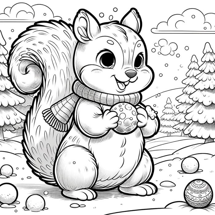 Coloring Page: Cheerful Squirrel Color Page for Kids - Fun Coloring ...