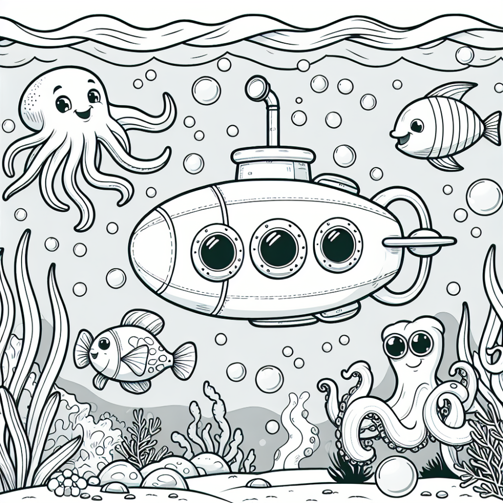 Free submarine coloring page Color Book - 15 Coloring Pages - Explore ...