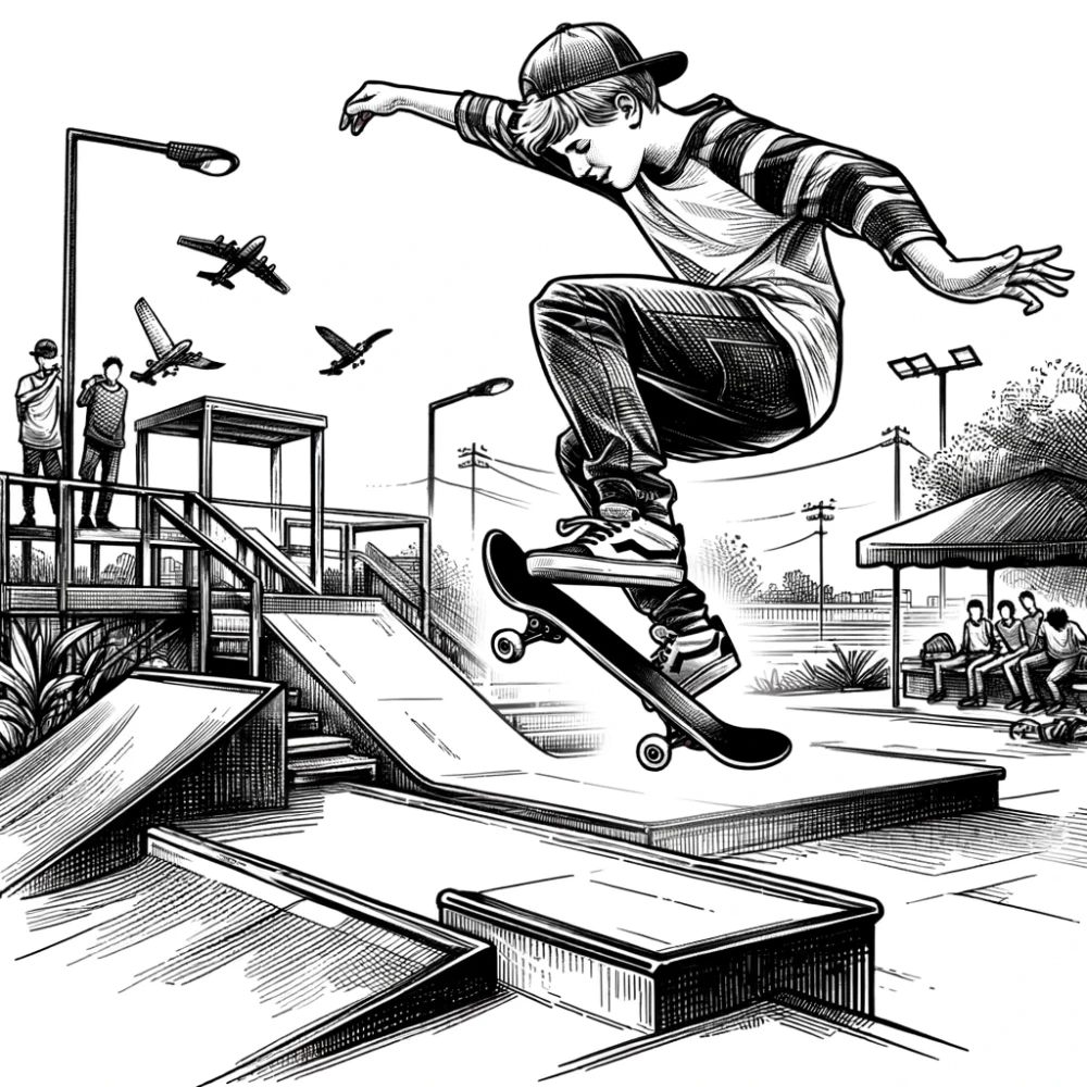 Coloring Page: Exciting Skateboard Color Page for Kids Creative ...