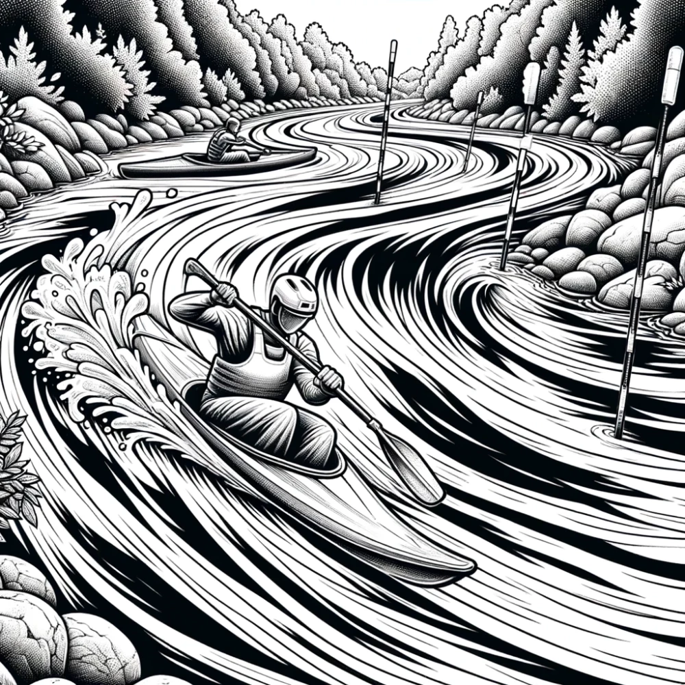 Coloring Page: Exciting Kayaking Color Page for Kids - Sporty Coloring Fun!