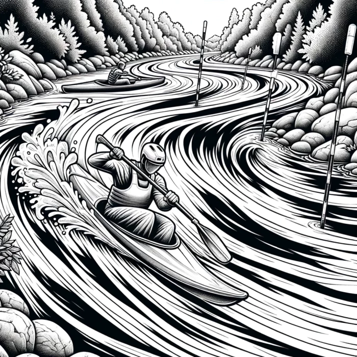 Coloring Page: Exciting Kayaking Color Page for Kids - Sporty Coloring Fun!