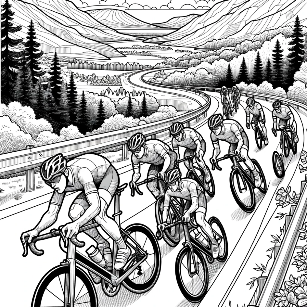 Coloring Page: Cycling Race Color Page for Kids - Olympic Spirit
