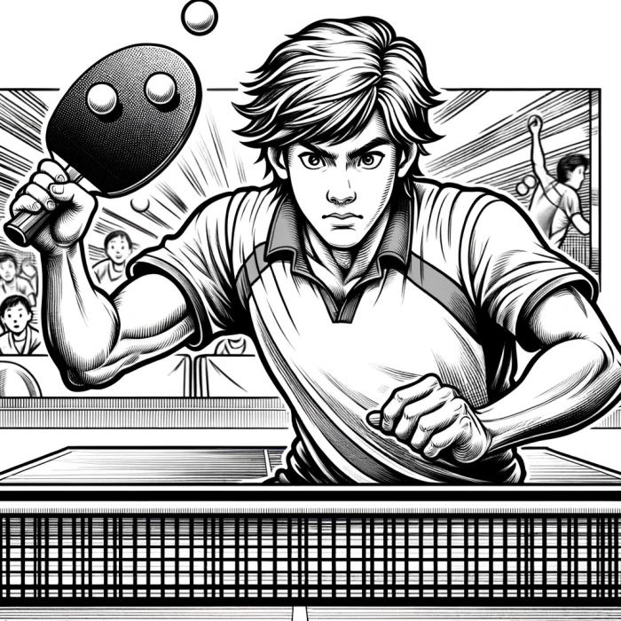 Coloring Page: Energetic Table Tennis Player Color Page for Kids
