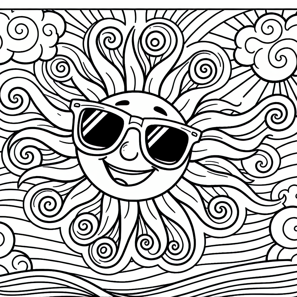 Coloring Page: Sunny Day Color Page for Kids
