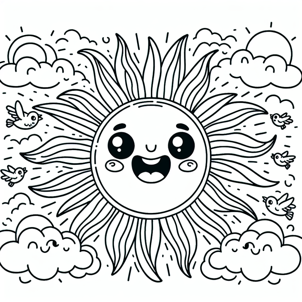Coloring Page: Fun Sun Color Page for Kids