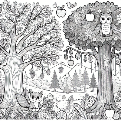 Coloring Page: Forest Friends Color Page for Kids