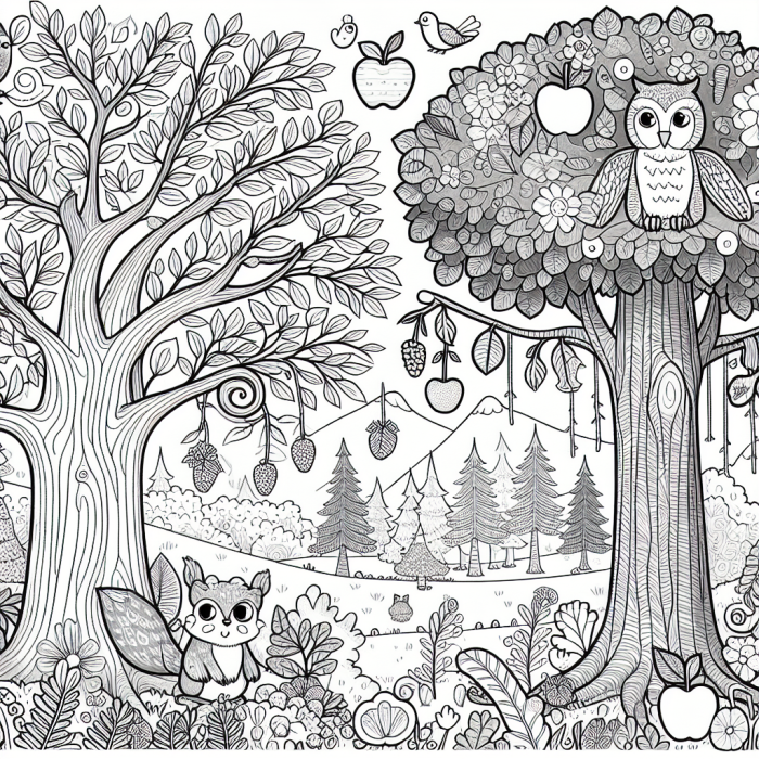 Coloring Page: Forest Friends Color Page for Kids