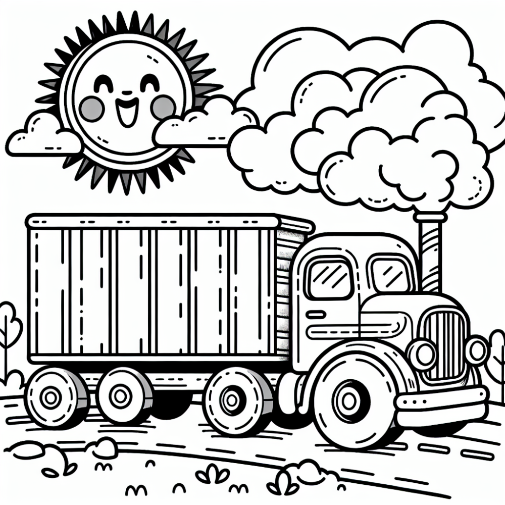 Coloring Page: Exciting Truck Color Page for Kids Free Printable