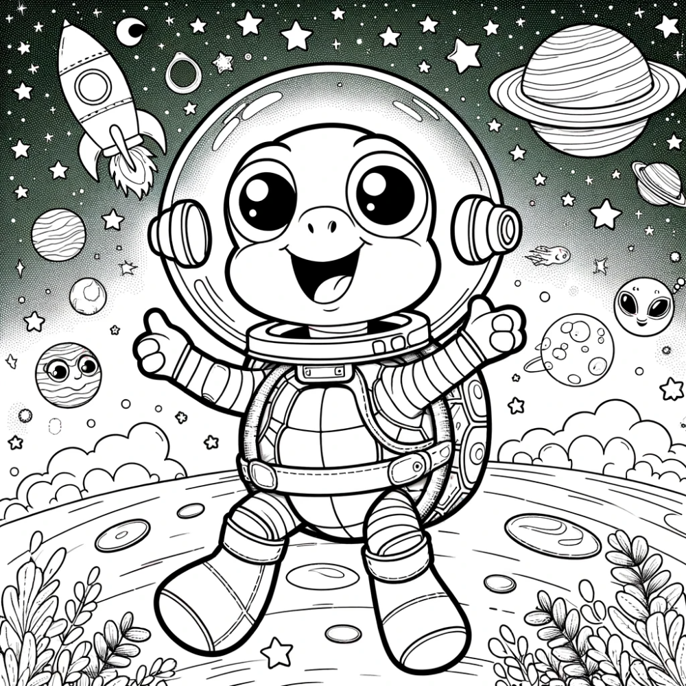 Coloring Page: Galactic Astronaut - Free Color Page for Kids