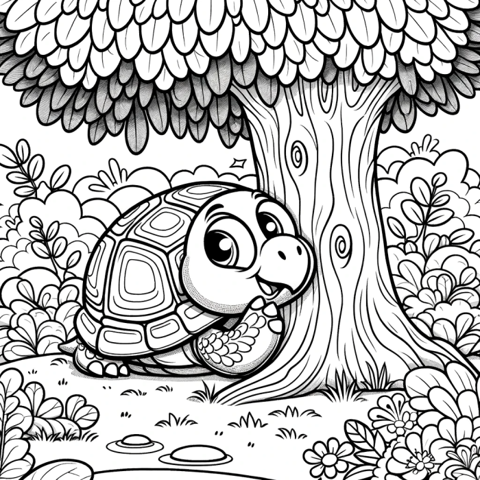Coloring Page: Charming Turtle Color Page for Kids - Coloring Fun