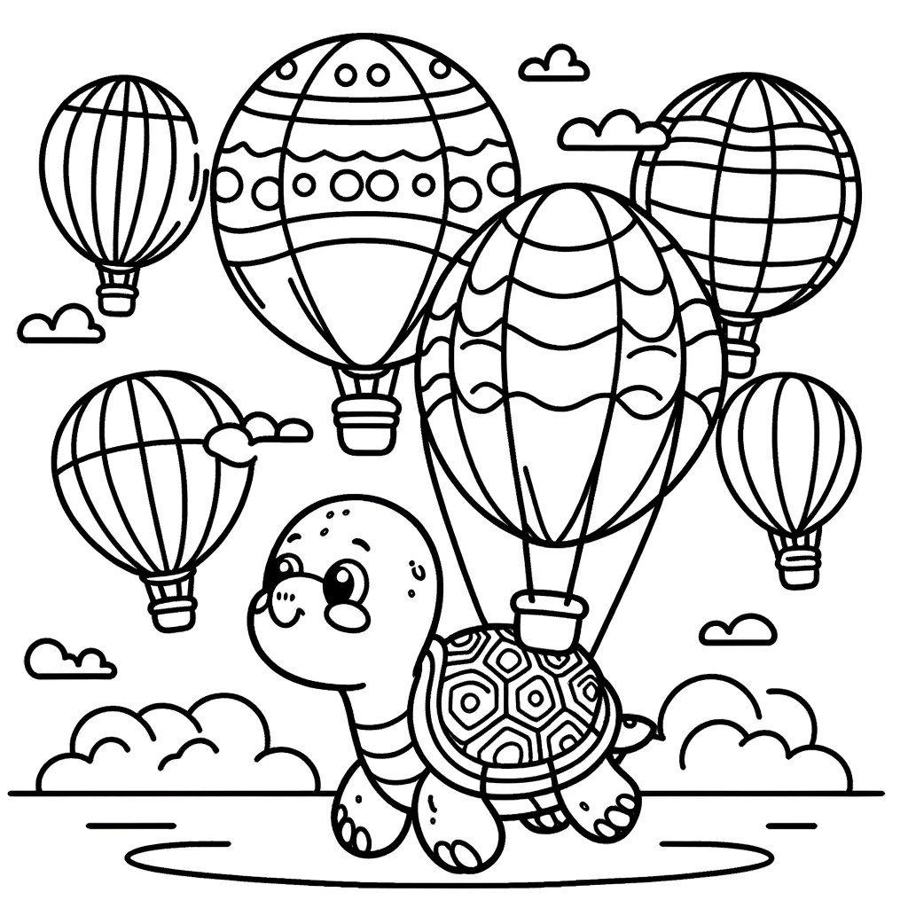 hot air balloon colouring page free printable