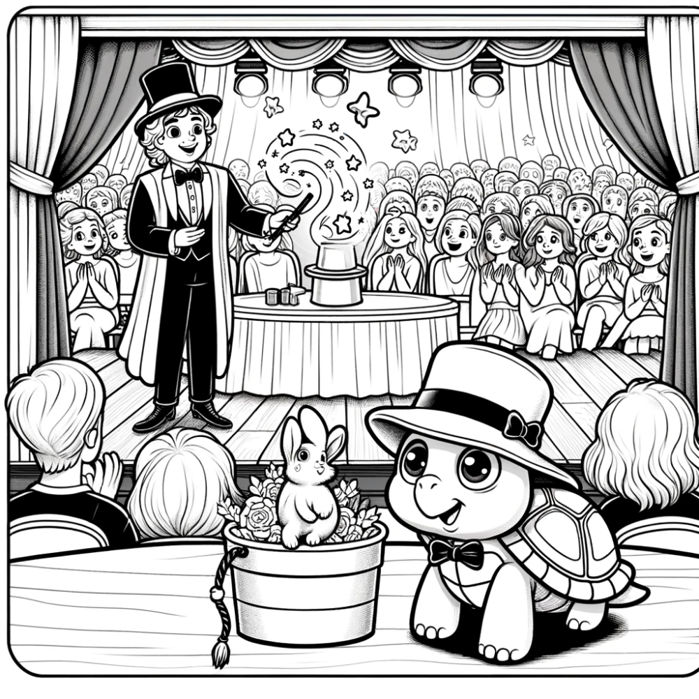 Coloring Page: Magical Show - Fun Color Page for Kids