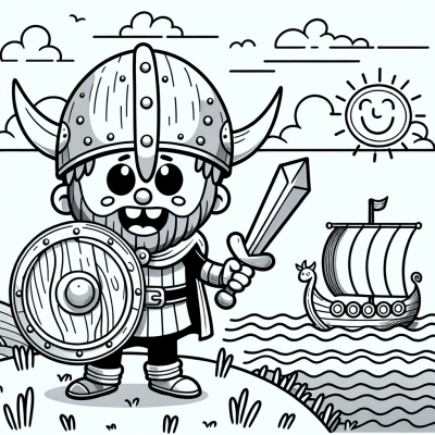 Coloring Page: Exciting Viking Color Page for Kids