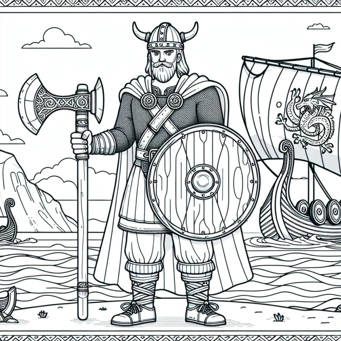 Coloring Page: Viking Warrior Color Page for Kids