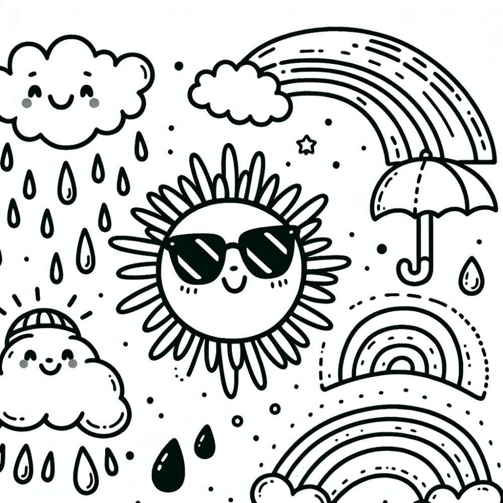 Coloring Page: Weather-Themed Color Page for Kids