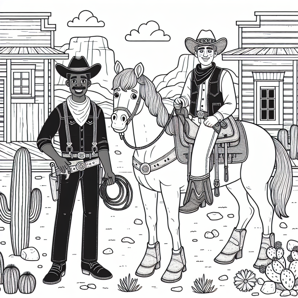 Coloring Page: Wild West Cowboy Color Page for Kids