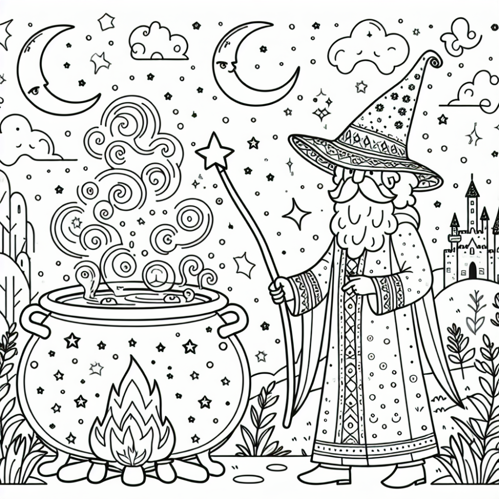 Free wizard coloring page Color Book - 12 Coloring Pages - Explore Our ...