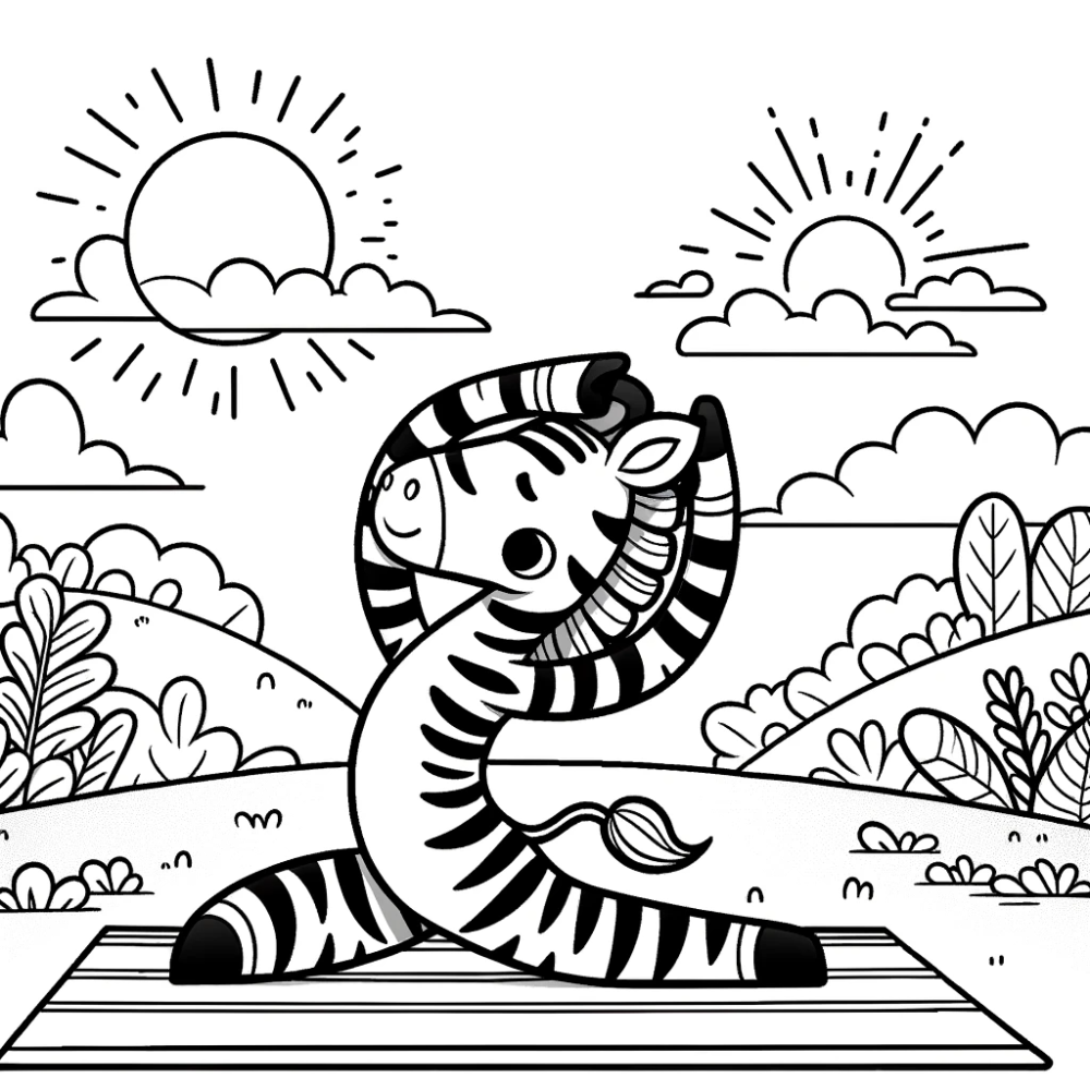 Coloring Page: Playful Zebra Color Page for Kids - Fun Coloring Activity